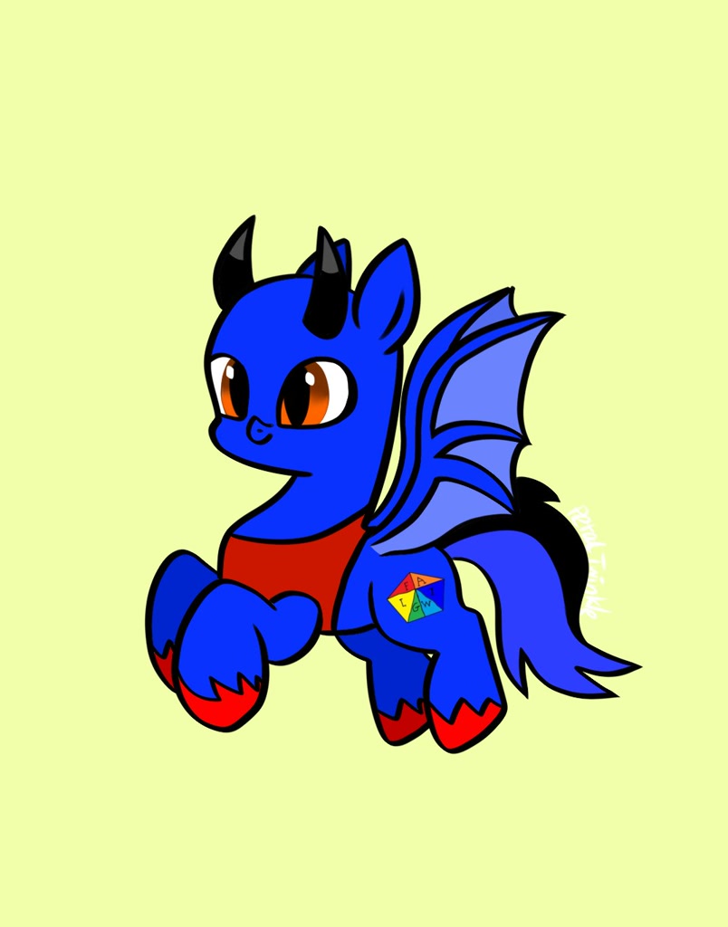 #3087837 - safe, artist:petaltwinkle, oc, oc only, bat pony, pony, commission, devil pony ...