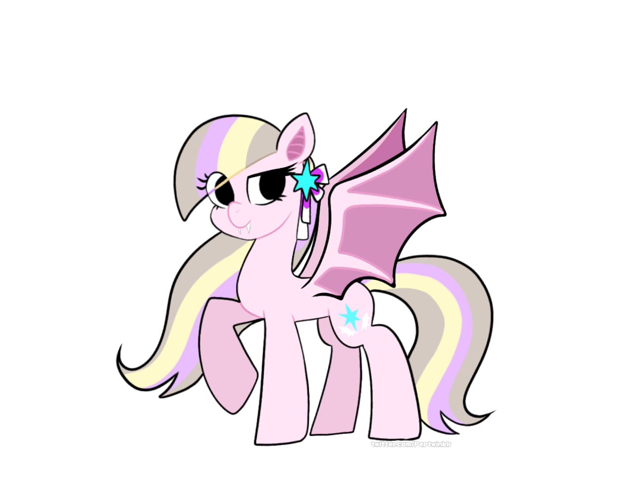 #3088402 - safe, artist:petaltwinkle, oc, oc only, oc:petal twinkle, bat pony, pony, simple ...