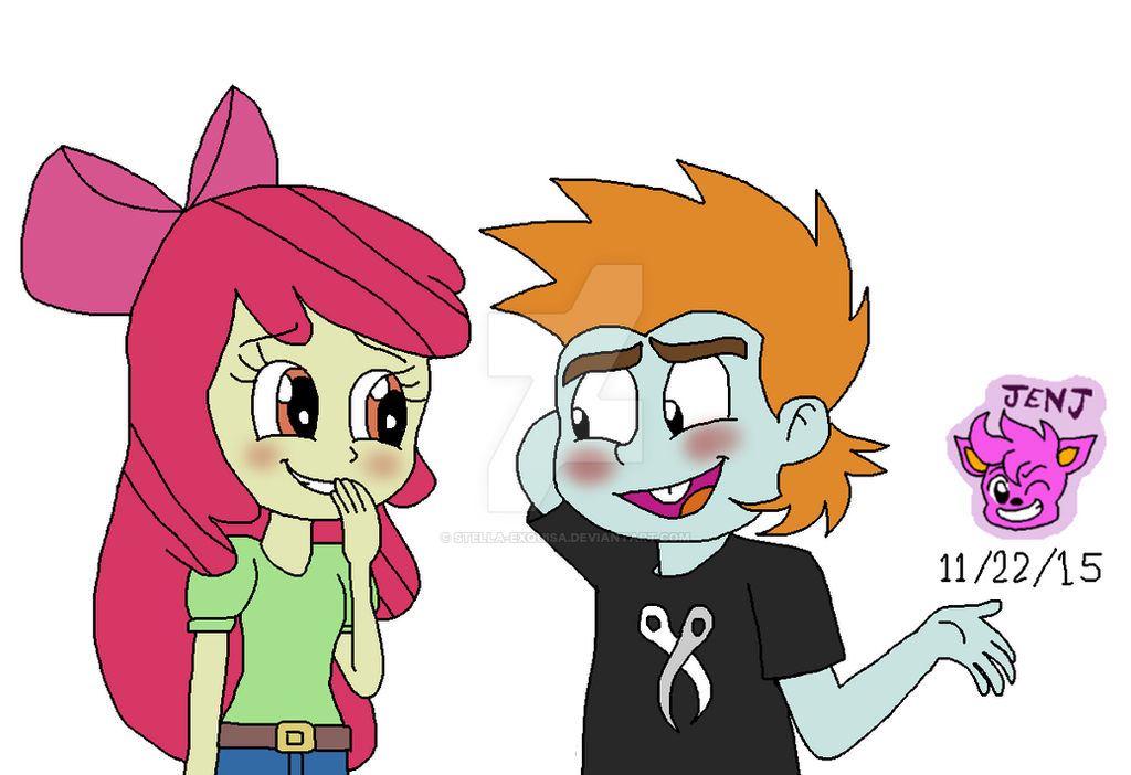 #3088947 - safe, artist:stella-exquisa, apple bloom, snips, human ...