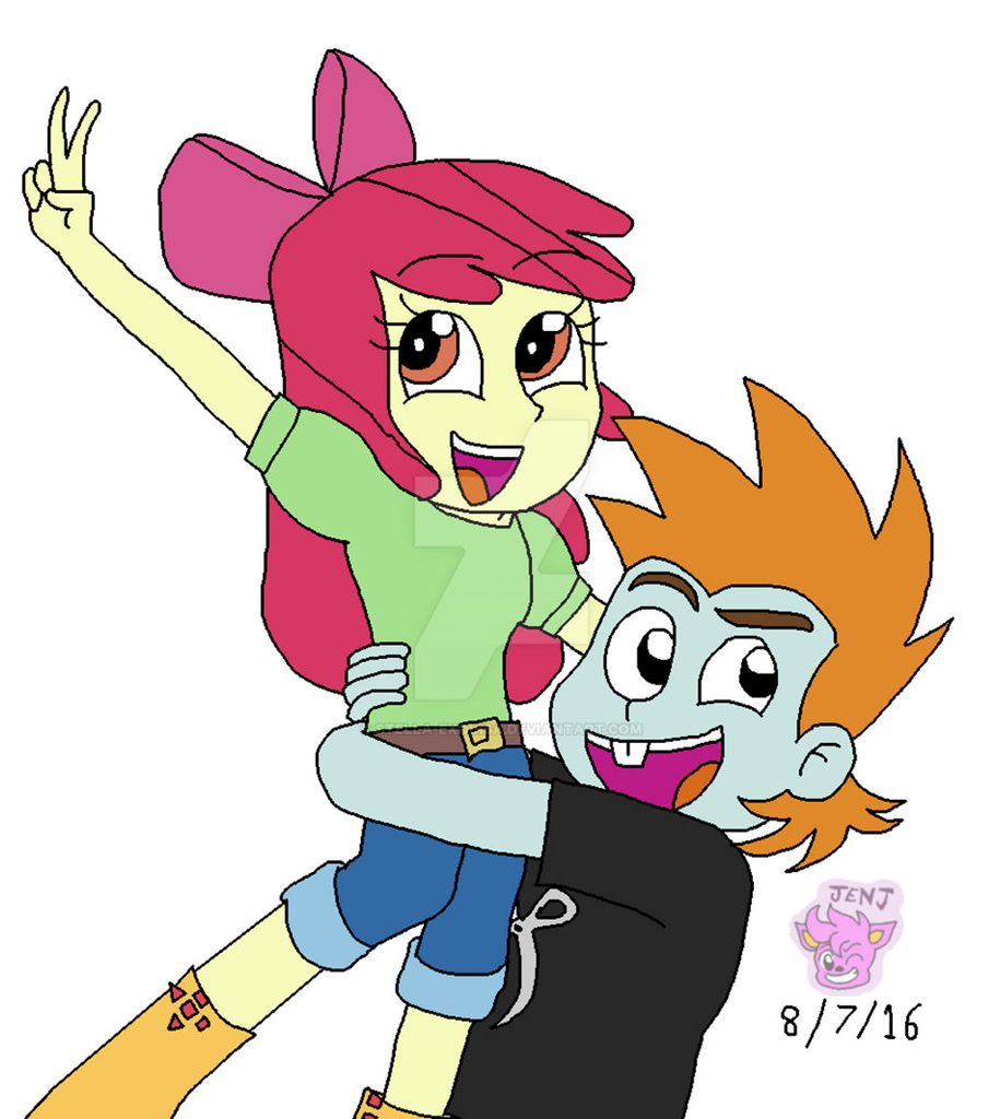 #3089067 - safe, artist:stella-exquisa, apple bloom, snips, human ...