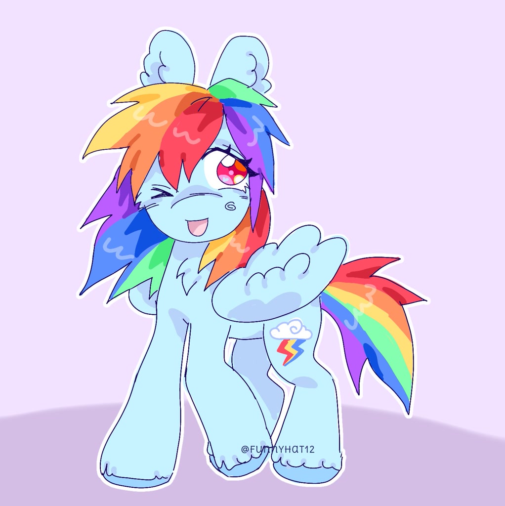 #3089539 - safe, artist:funnyhat12, rainbow dash, pegasus, pony, g4 ...