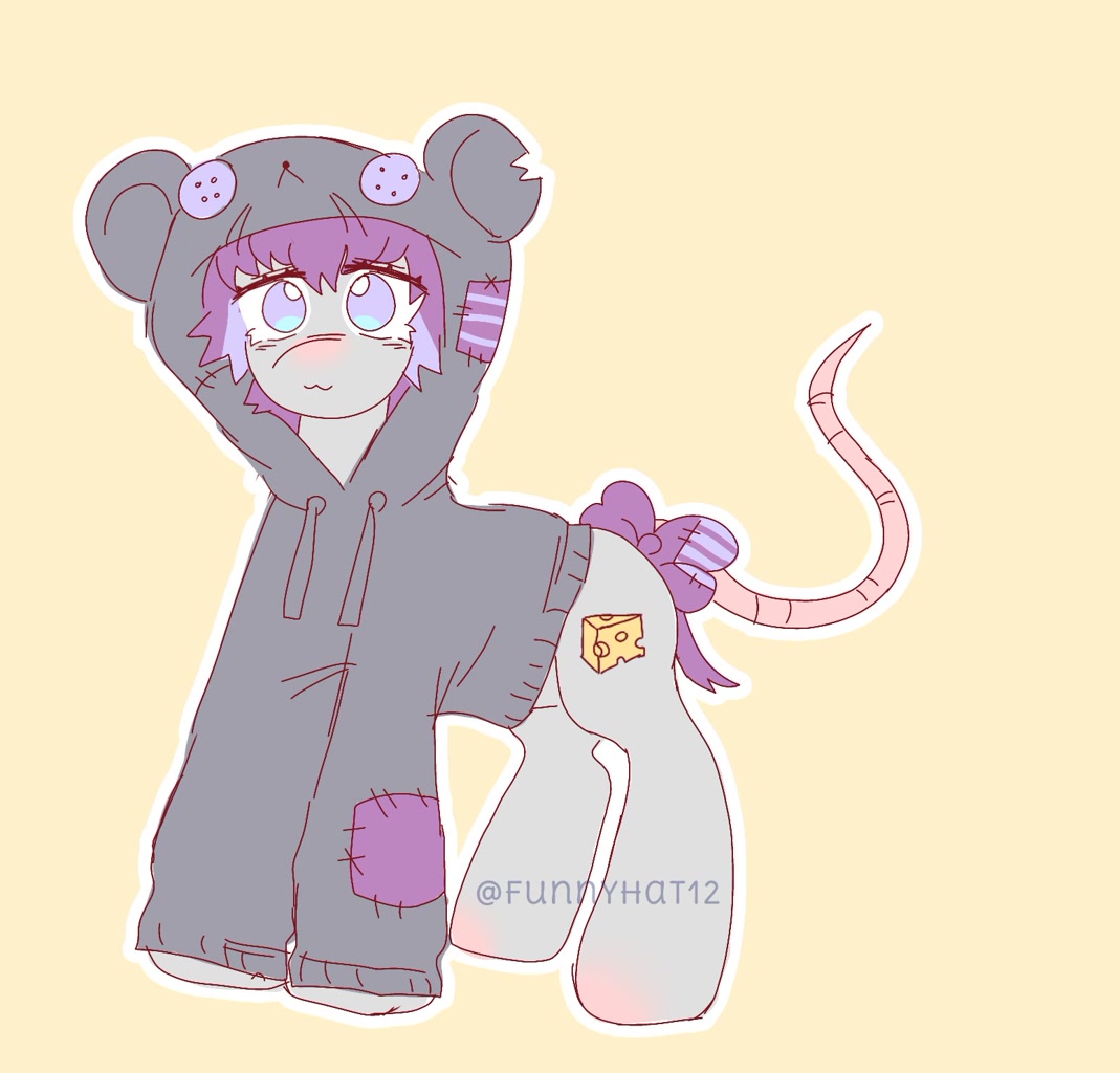 #3089613 - safe, artist:funnyhat12, oc, oc only, mouse, mouse pony ...