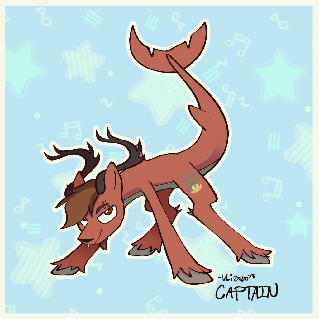 #3089760 - safe, artist:gop_goopy, oc, oc:captain, hybrid, blue ...