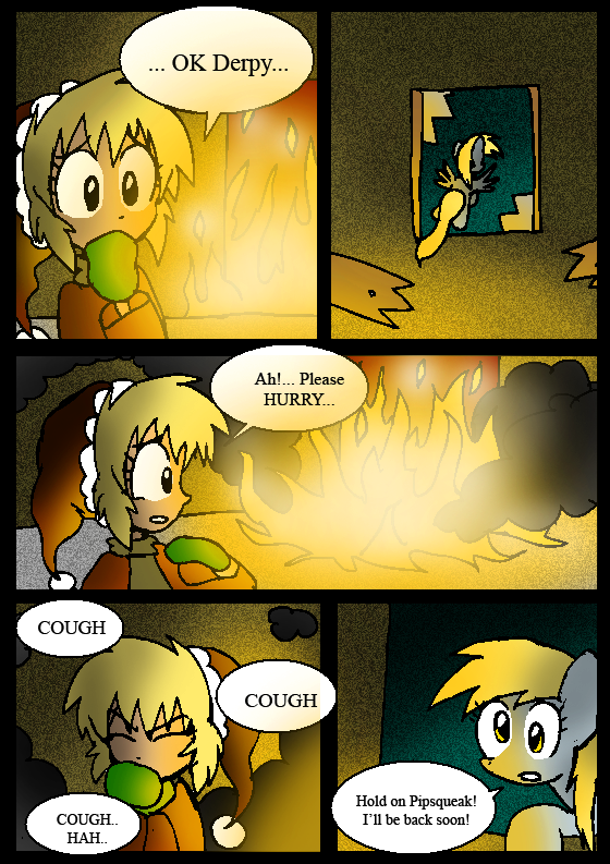 #3089819 - safe, artist:neoncabaret, derpy hooves, oc, oc:mel, human, pegasus, pony, comic:derpy ...