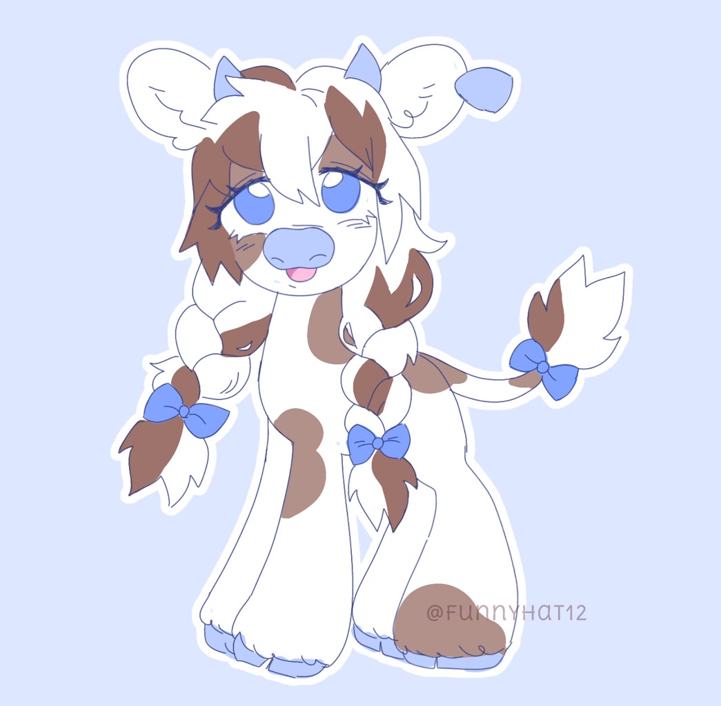 #3090123 - safe, artist:funnyhat12, oc, oc only, cow, cow pony, pony ...