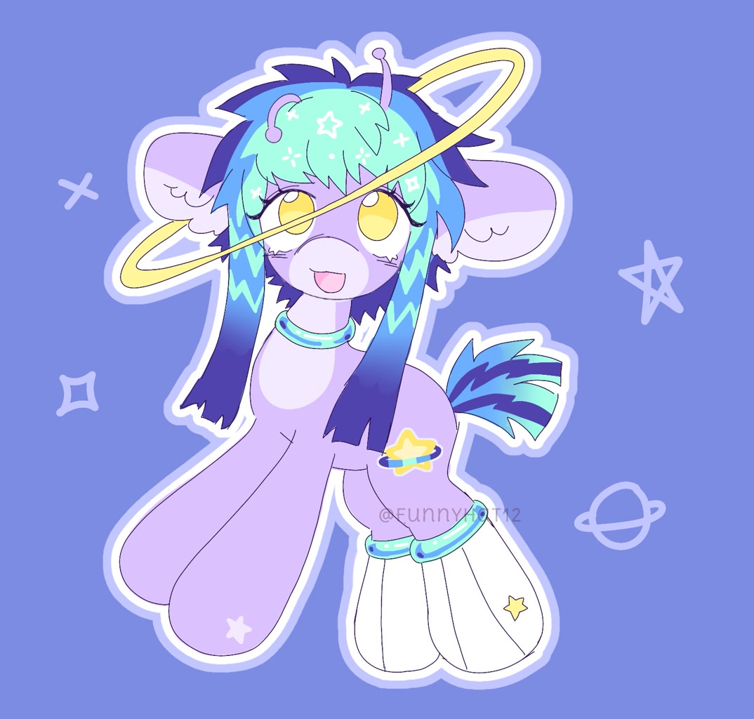 #3090155 - safe, artist:funnyhat12, oc, oc only, alien, alien pony ...