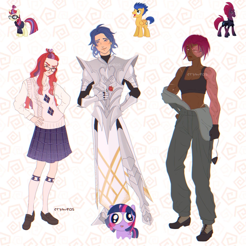 #3090592 - safe, artist:cryweas, fizzlepop berrytwist, flash sentry ...