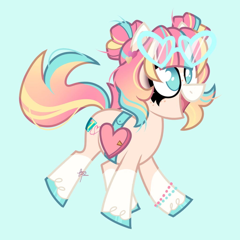 #3090999 - safe, artist:fizzlefer, oc, oc only, earth pony, pony, simple background, solo ...