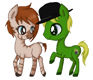 #3091049 - safe, artist:ne-chi, oc, earth pony, pony, zebra, animated ...