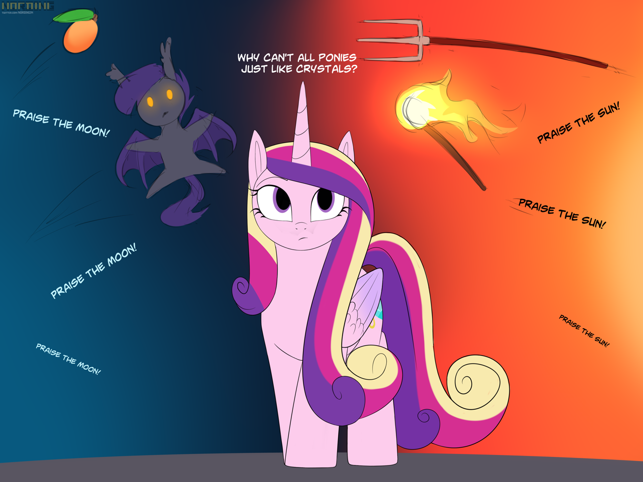 #3091462 - safe, artist:nording, princess cadance, princess celestia ...