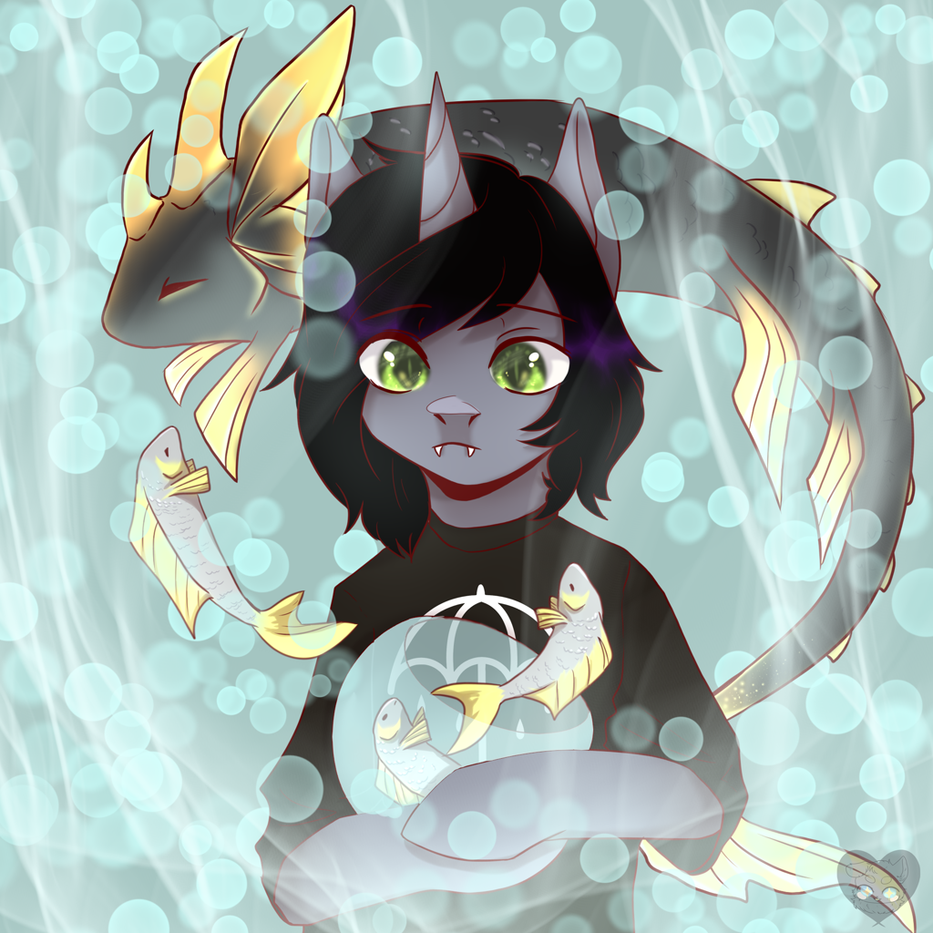 #3092629 - safe, artist:wolf02, fish, pony, unicorn,