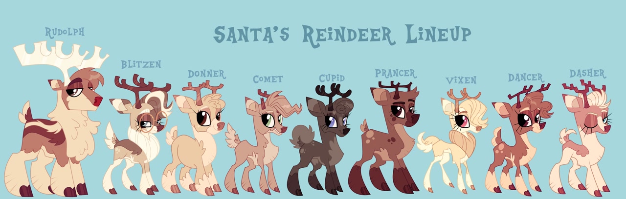 #3093016 - safe, artist:fizzlefer, oc, oc only, deer, pony, reindeer ...