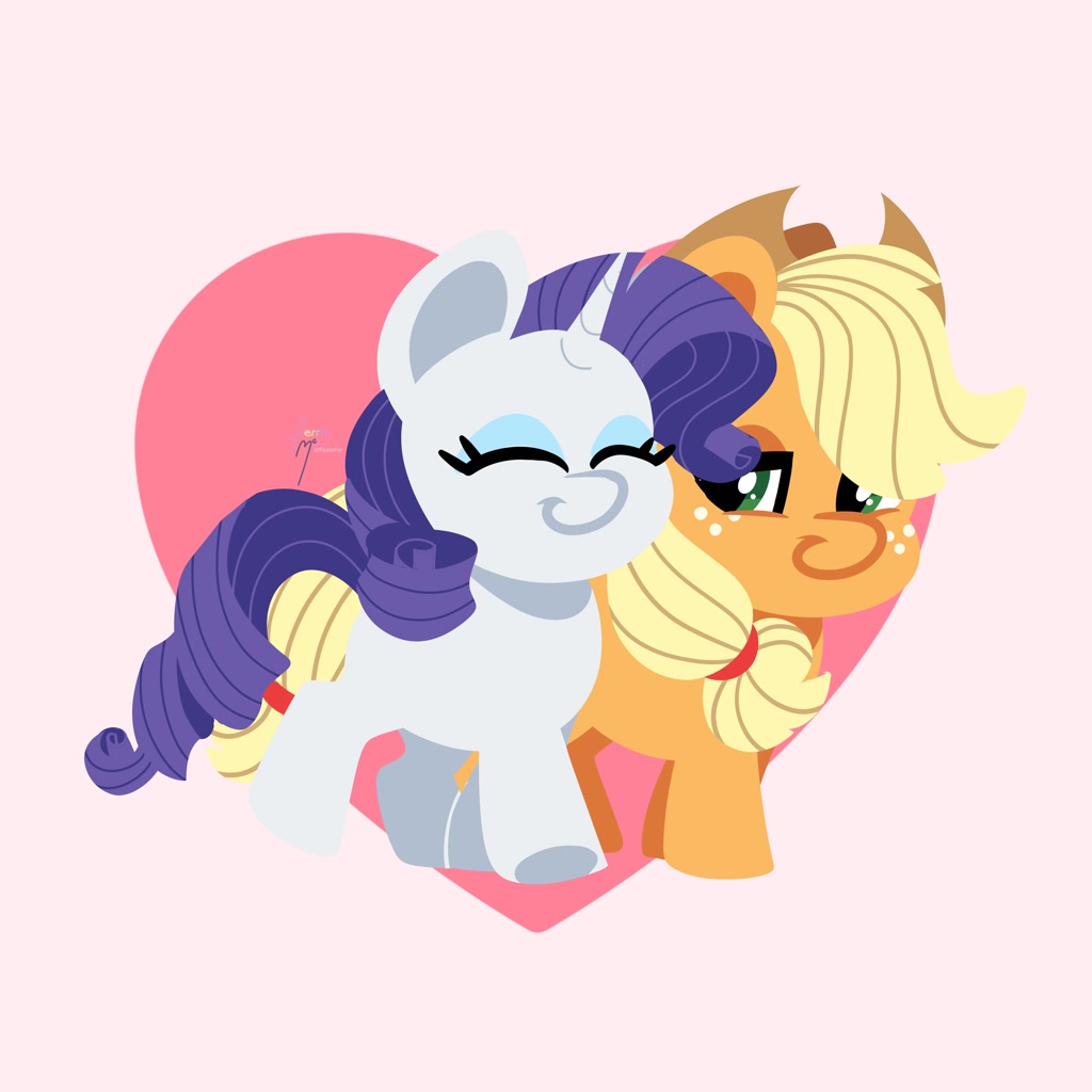 #3093180 - safe, artist:fizzlefer, applejack, rarity, earth pony, pony ...