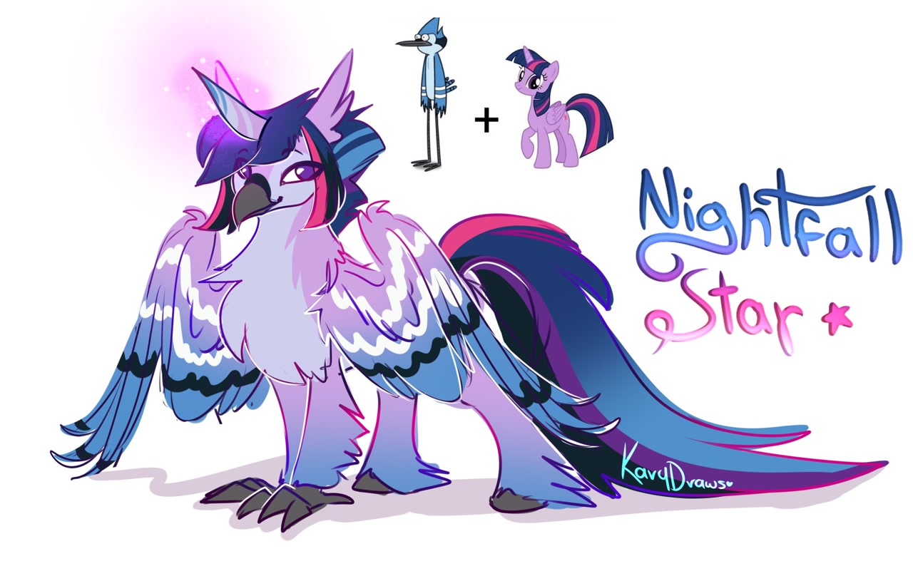 #3093471 - safe, artist:karydraws, twilight sparkle, oc, oc:nightfall ...