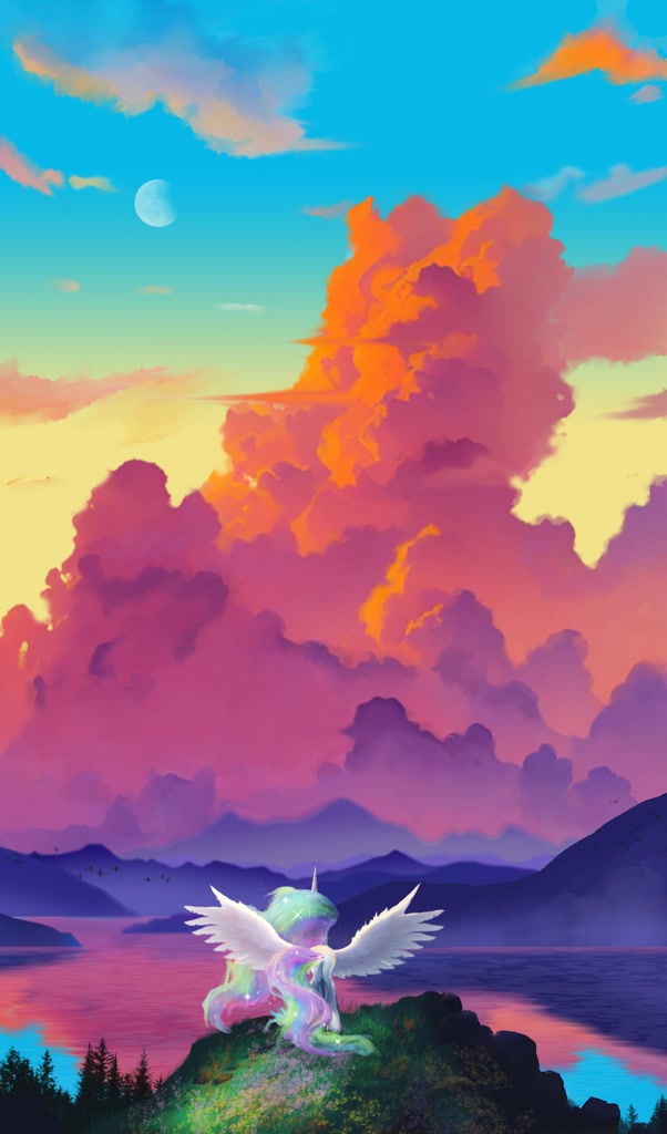 #3094413 - safe, artist:allegrenix, princess celestia, alicorn, pony ...