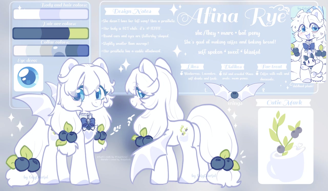 #3095325 - safe, artist:cofiiclouds, oc, oc only, oc:afina rye, bat pony, pony, reference sheet ...