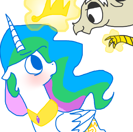 #3097362 - safe, artist:chandelurres, discord, princess celestia ...