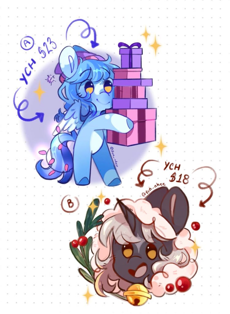 #3098556 - safe, artist:yun_nhee, oc, oc only, pegasus, pony, unicorn, price sheet - Derpibooru
