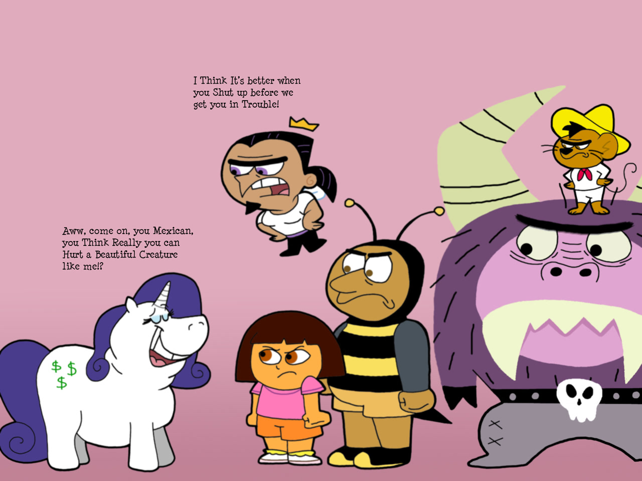 #3099035 - safe, artist:cookie-lovey, rarity, human, mouse, pony ...