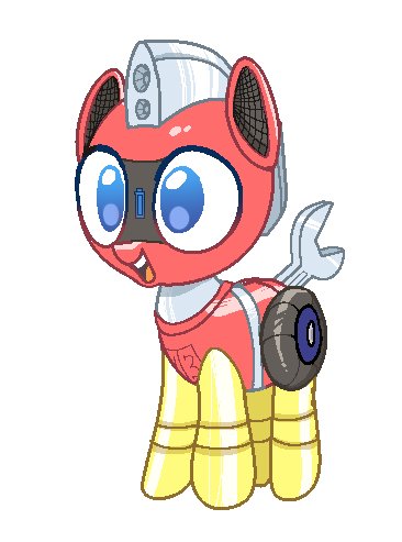 #3099402 - safe, artist:inkp0ne, oc, oc only, oc:trackhead, pony, robot, robot pony, solo ...