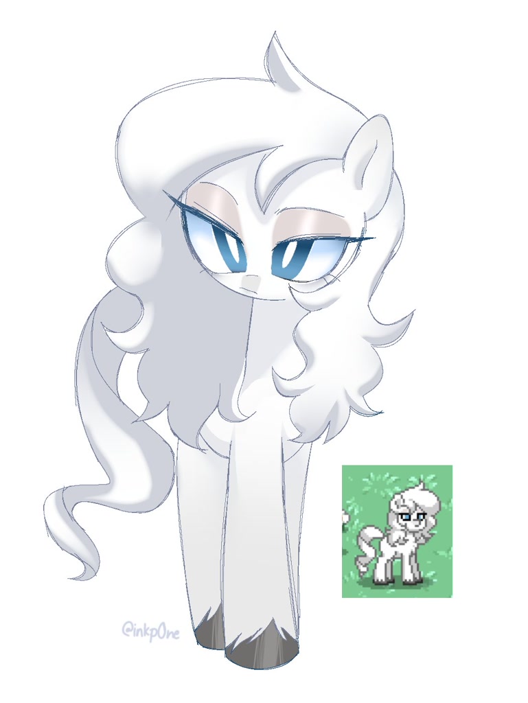 #3099428 - safe, artist:inkp0ne, oc, oc only, earth pony, pony, simple background, solo, white ...