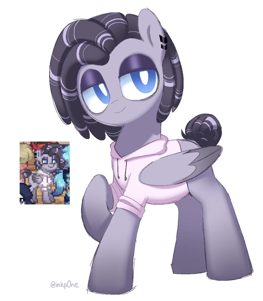 #3099437 - safe, artist:inkp0ne, oc, oc only, pegasus, pony, simple background, solo, white ...