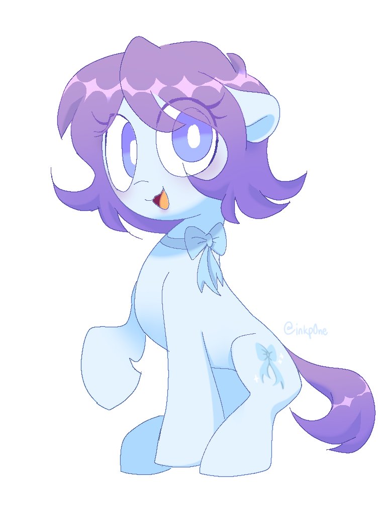 #3099447 - safe, artist:inkp0ne, oc, oc only, earth pony, pony, simple background, solo, white ...