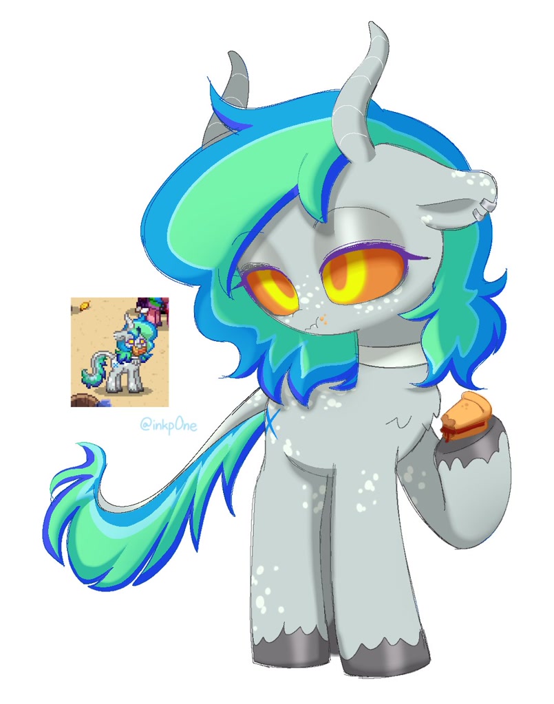 #3099463 - safe, artist:inkp0ne, oc, oc only, earth pony, pony, simple background, solo, white ...