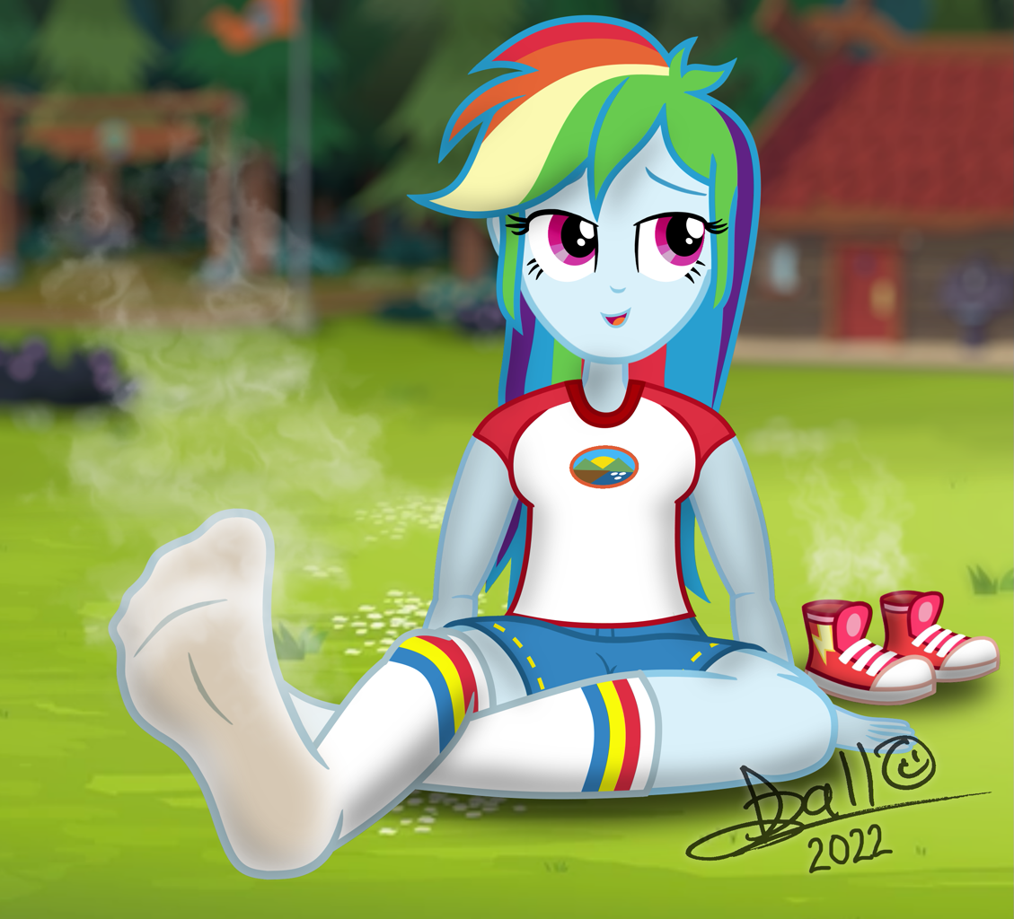 #3099627 - suggestive, artist:tidmouthmilk12, rainbow dash, human ...