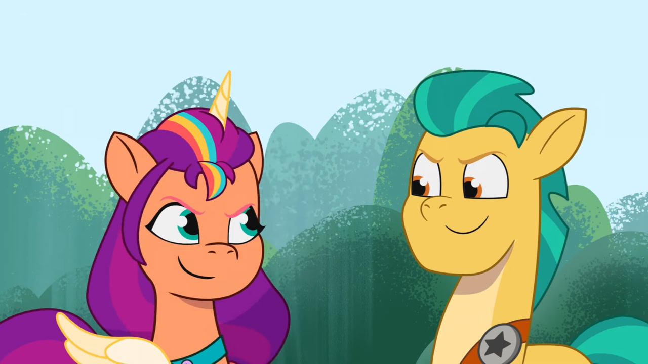 #3100082 - safe, screencap, hitch trailblazer, sunny starscout, alicorn, earth pony, pony, g5 ...