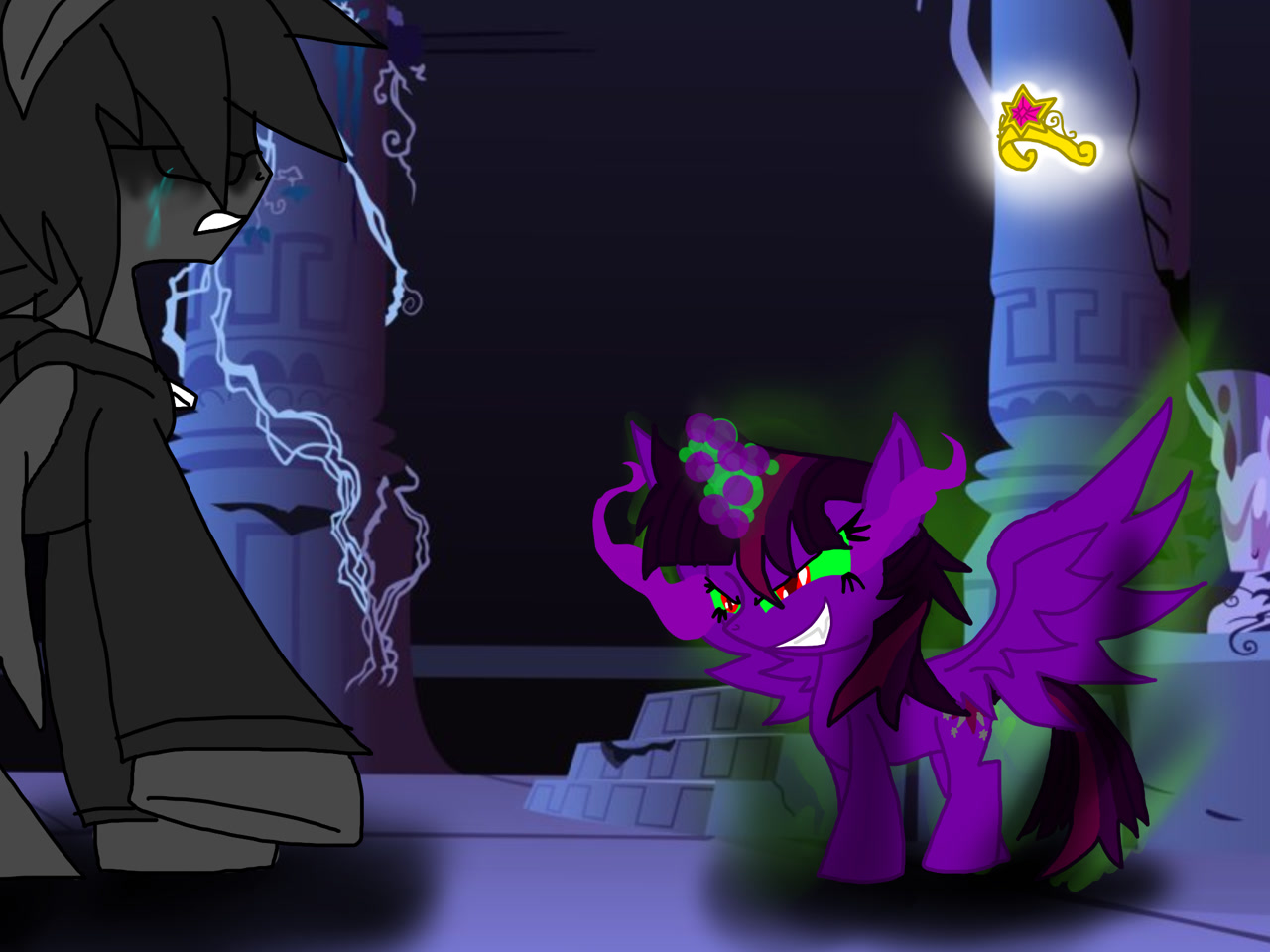 #3100171 - safe, artist:mkf2308, twilight sparkle, oc, oc:kiryu ar-x ...