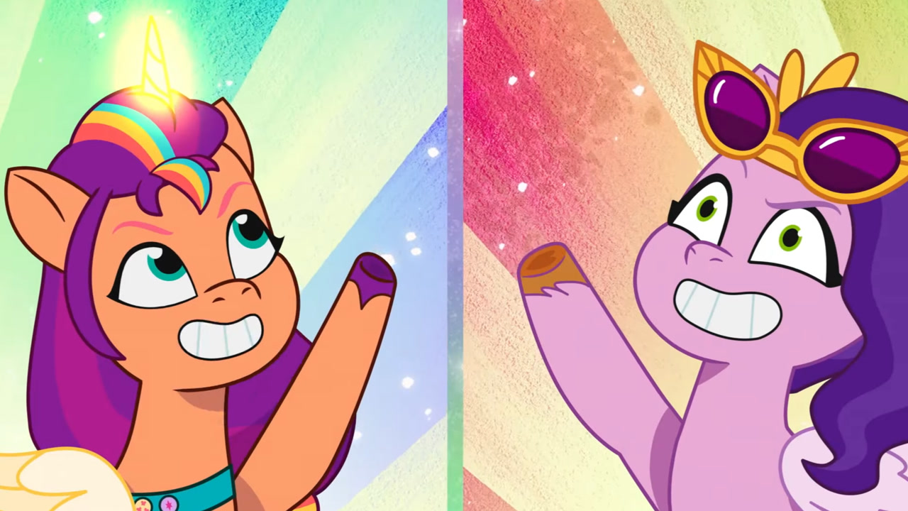 #3100177 - safe, screencap, pipp petals, sunny starscout, alicorn ...
