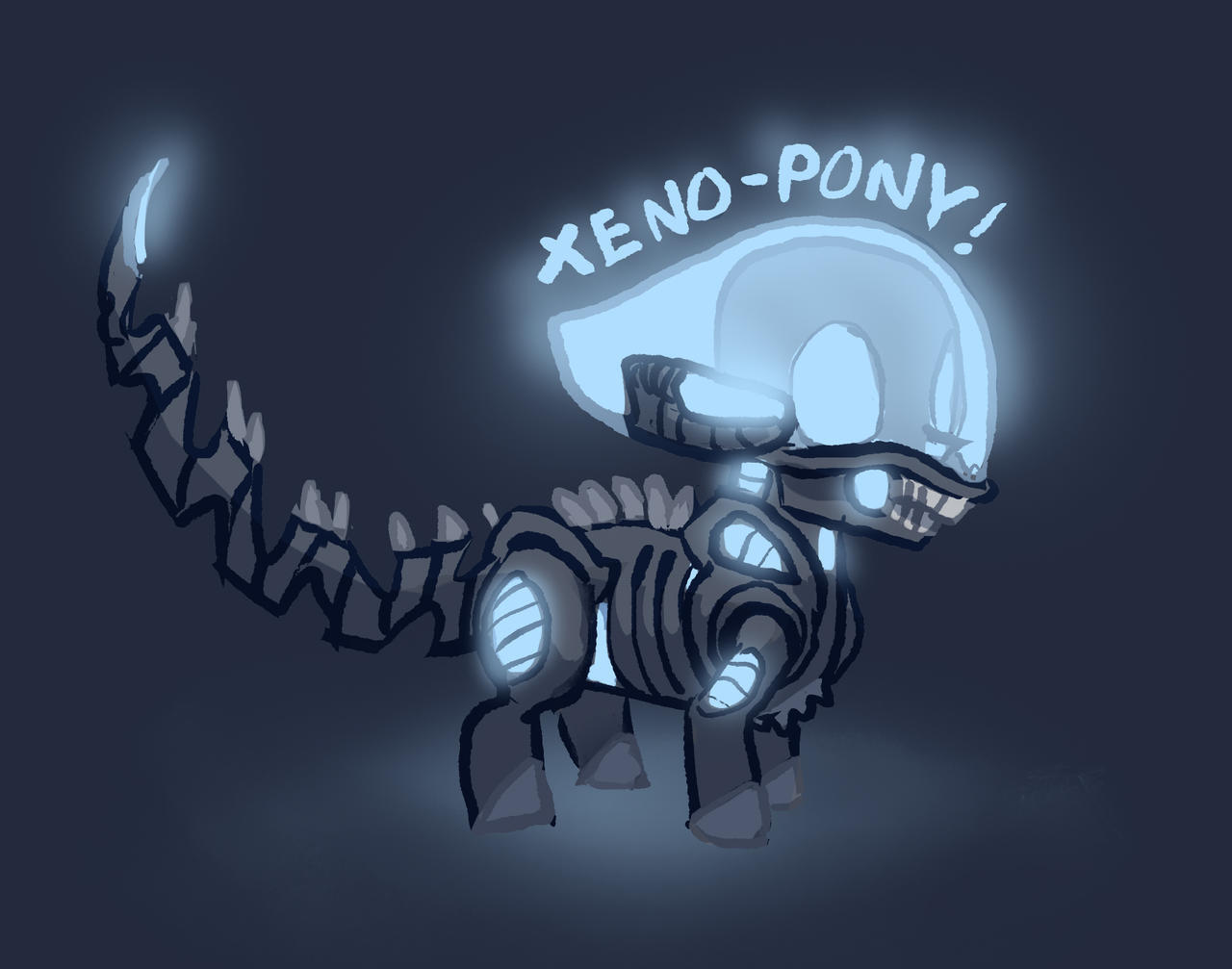 #3100252 - safe, artist:ladysdino, alien, pony, xenomorph, alien ...