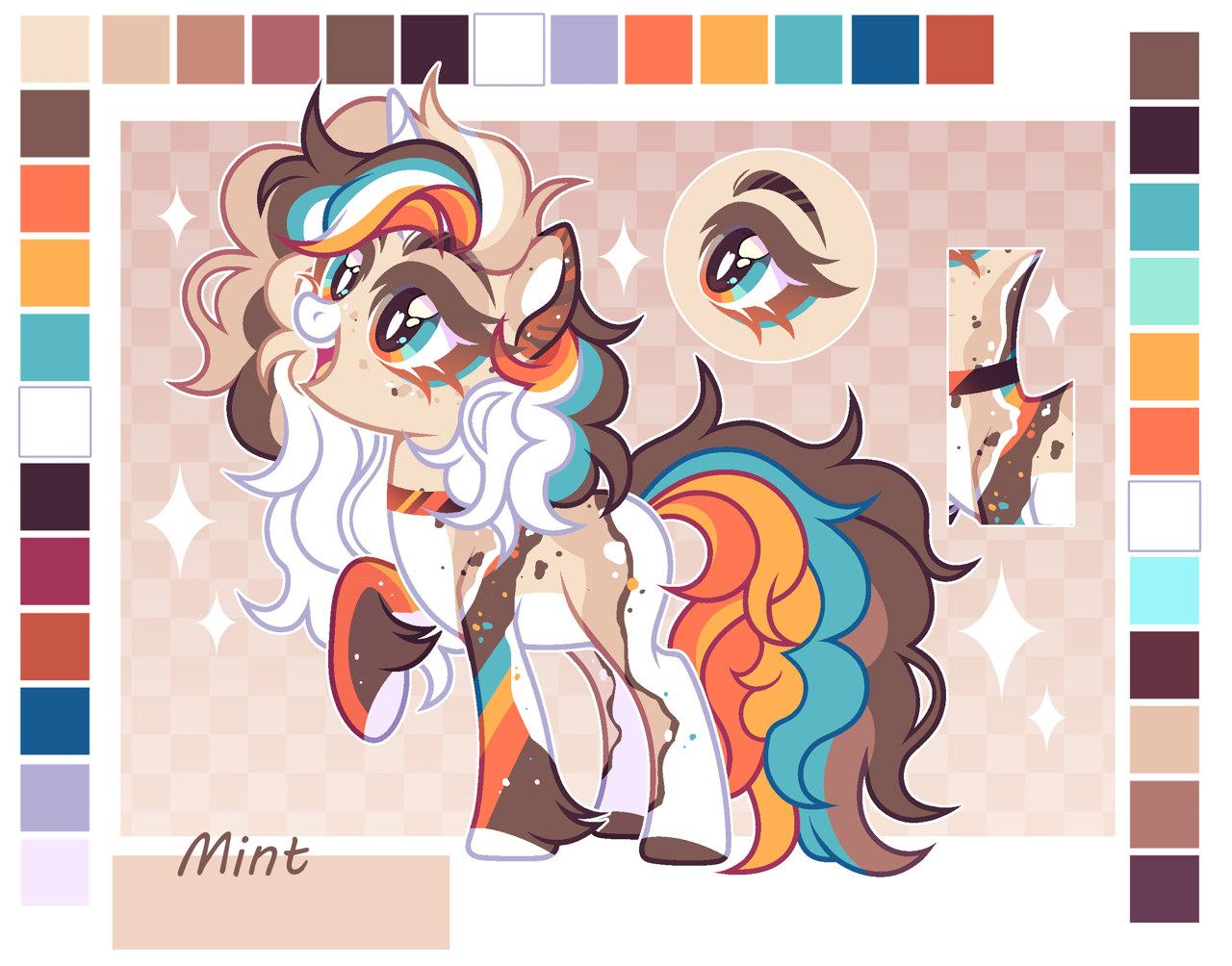 #3100371 - safe, artist:mint-light, oc, oc only, earth pony, checkered ...