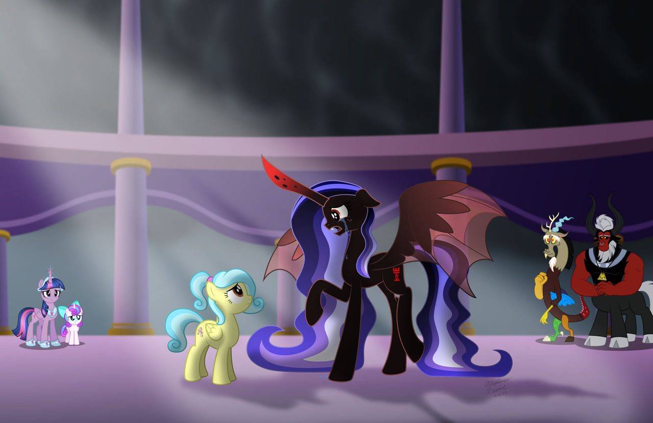 #3104216 - safe, artist:aleximusprime, cozy glow, discord, lord tirek ...