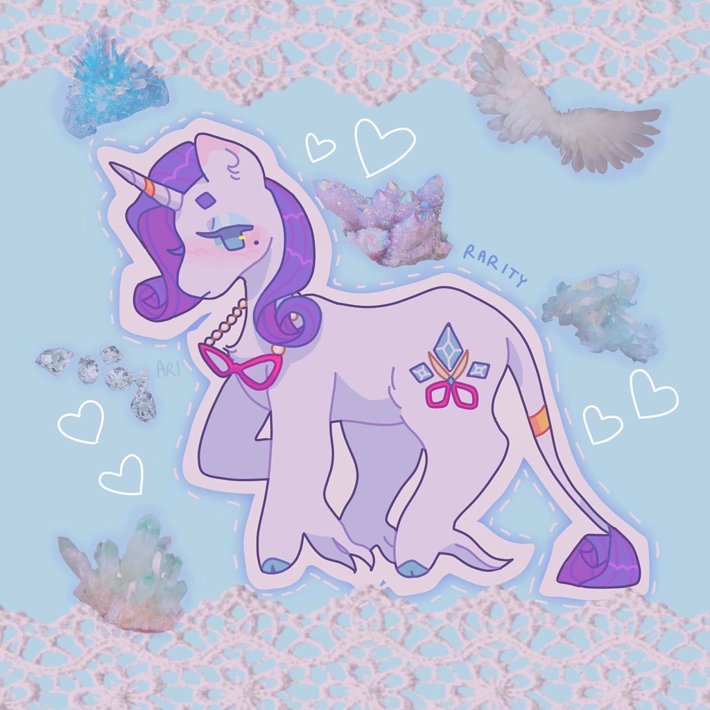 #3122690 - safe, artist:ariariari.png, rarity, pony, unicorn, alternate ...