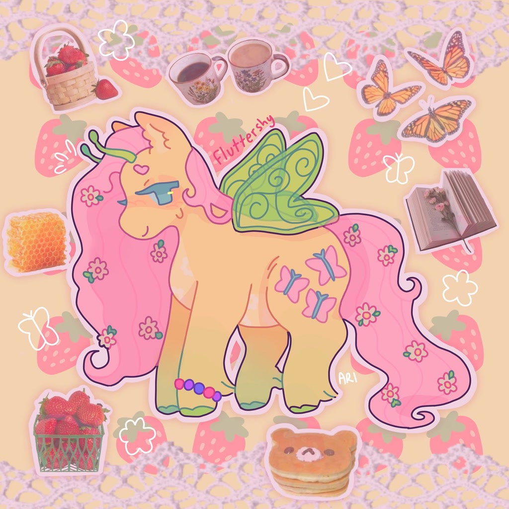 #3122701 - safe, artist:ariariari.png, fluttershy, flutter pony ...