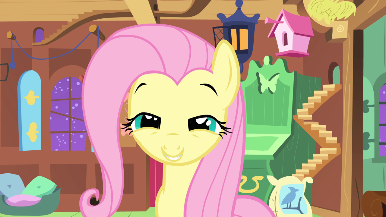 #3122774 - safe, screencap, fluttershy, pegasus, pony, g4, stare master ...