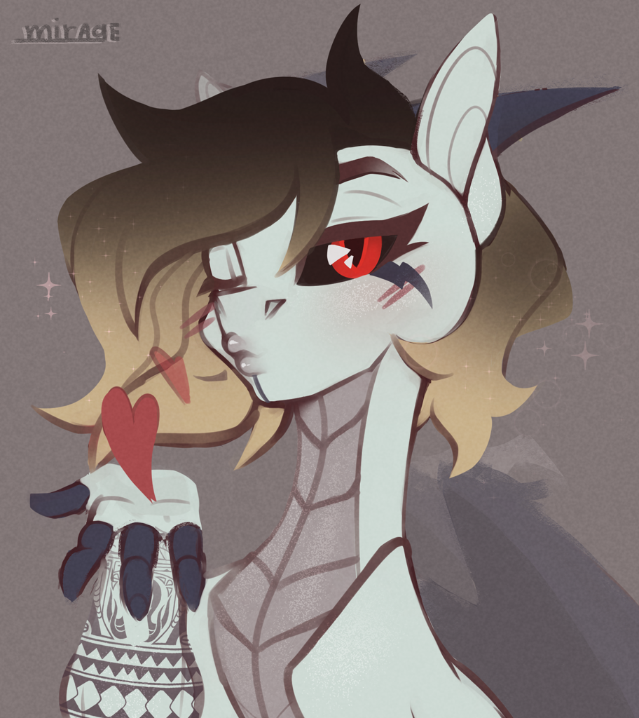 #3122924 - safe, artist:mirage, oc, oc only, oc:bloodlight bonestalk, dracony, dragon, hybrid ...