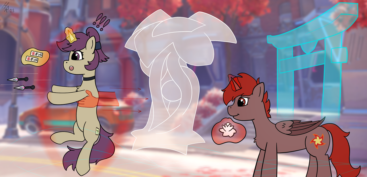 #3123005 - safe, artist:hardrock, oc, oc only, oc:hardy, oc:lavrushka, alicorn, pony, unicorn ...