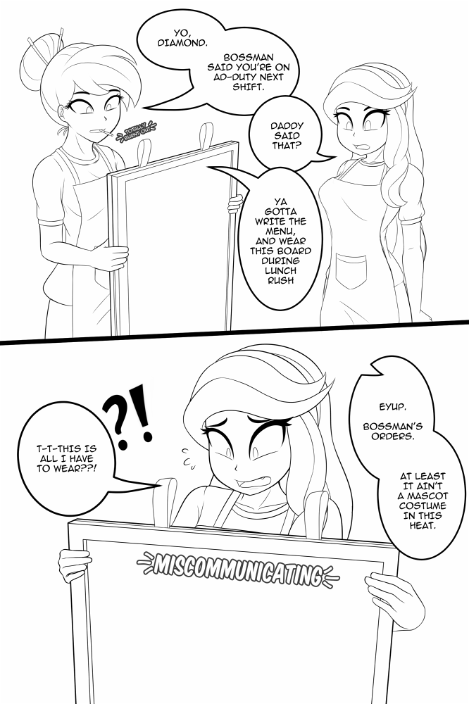 #3123035 - suggestive, artist:pshyzomancer, diamond tiara, oc, human, equestria girls, g4, 2 ...