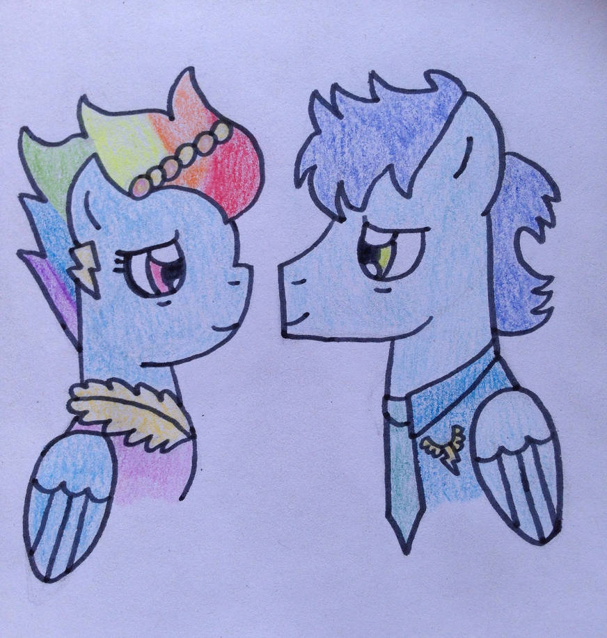 #3123768 - safe, artist:dragonpriness, rainbow dash, soarin', pegasus ...