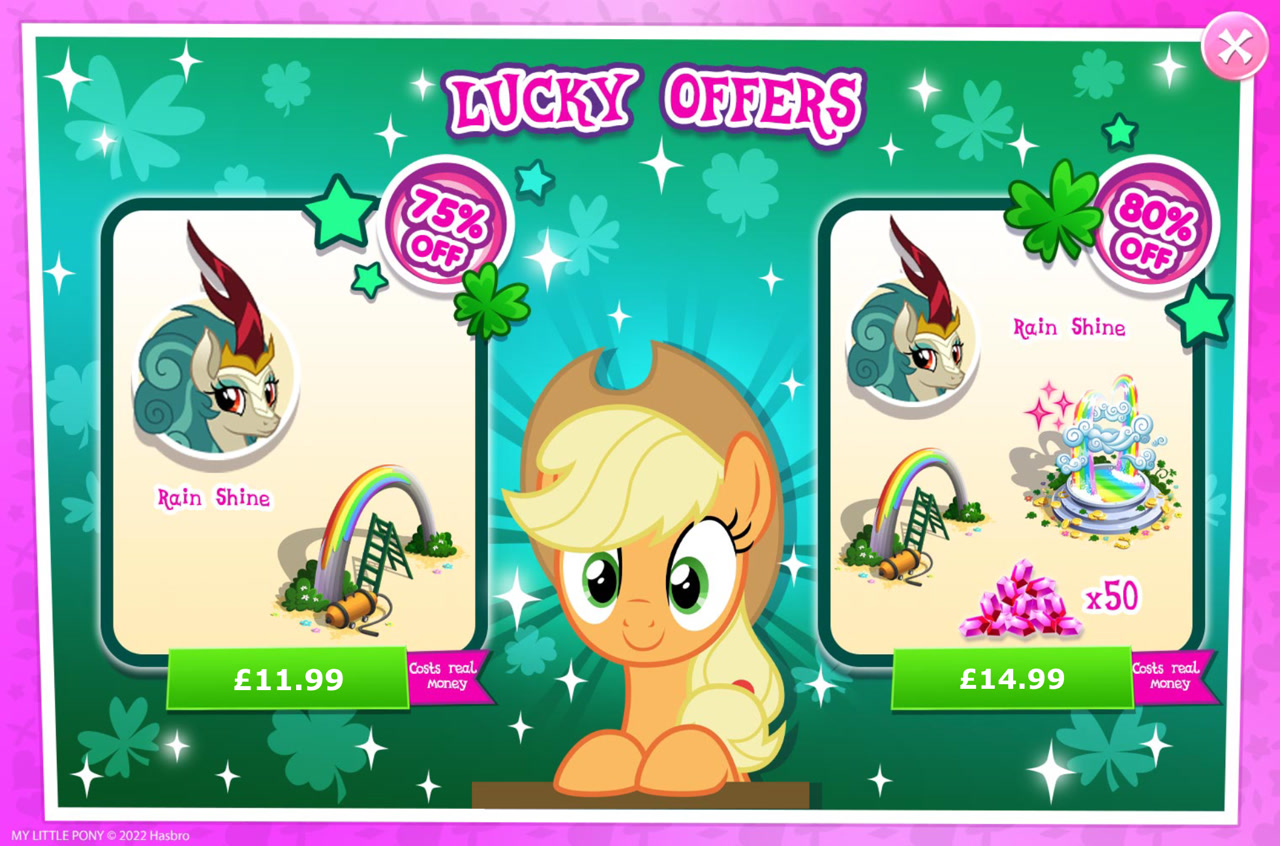 #3125185 - safe, gameloft, applejack, rain shine, earth pony, kirin ...