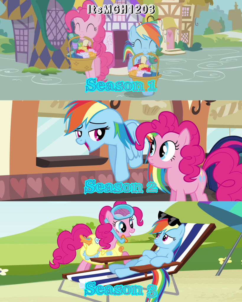 #3125888 - safe, edit, edited screencap, editor:itsmgh1203, screencap, pinkie pie, rainbow dash ...
