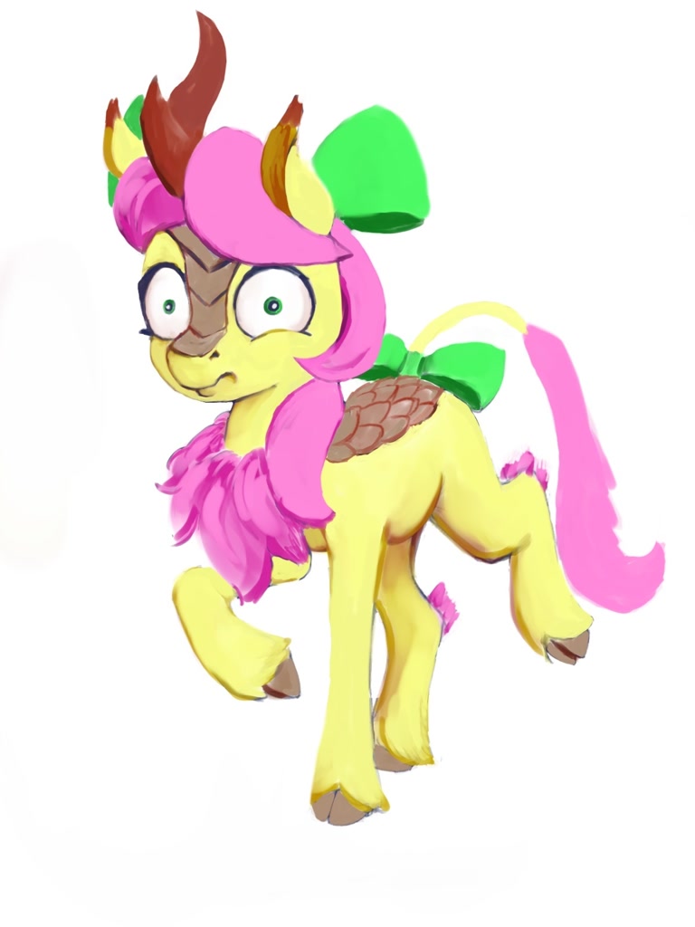 #3126407 - safe, artist:ponsce, posey bloom, kirin, g5, bow, cloven ...