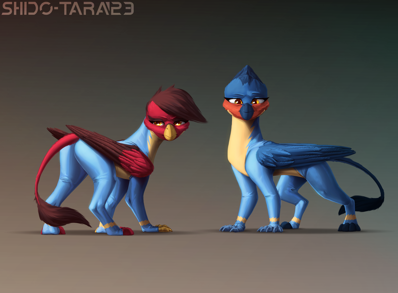 #3126948 - safe, artist:shido-tara, oc, oc only, griffon, blue body ...
