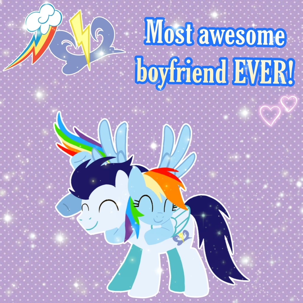 #3127675 - safe, artist:mlplary6, edit, rainbow dash, soarin', pegasus ...