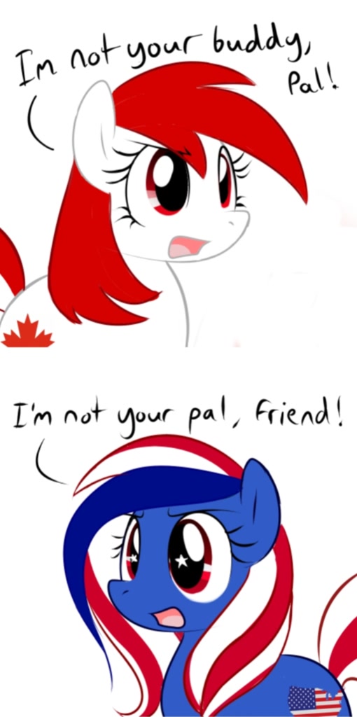 #3127784 - safe, artist:askcanadapony, oc, oc only, oc:canada, oc:usa ...
