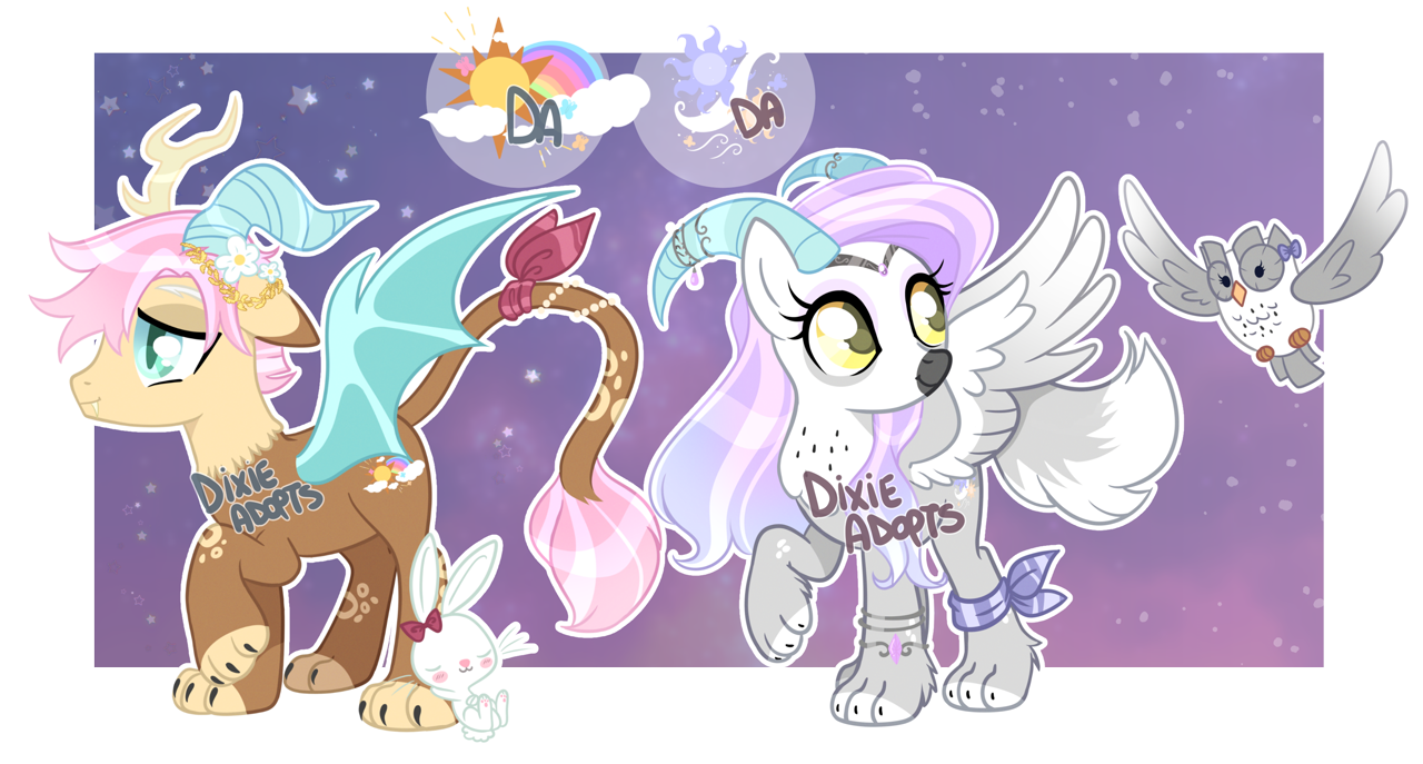 #3128160 - safe, artist:dixieadopts, oc, oc only, oc:hazel ember, oc:summer snow, bird ...