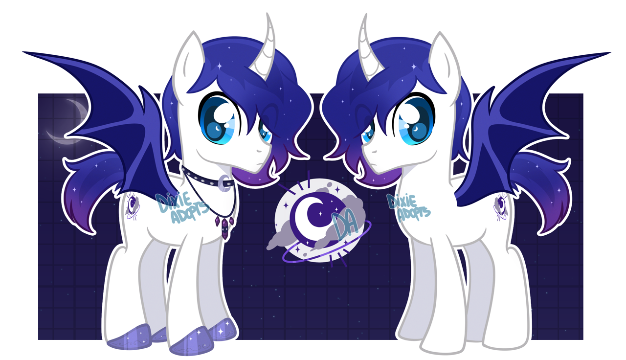 #3128162 - safe, artist:dixieadopts, oc, oc only, oc:moon's muse, alicorn, bat pony, bat pony ...